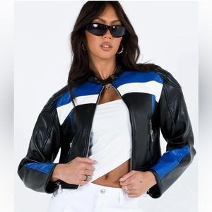 Lioness | Jackets & Coats | Nueve Biker Jacket Blackblue Lioness | Poshmark